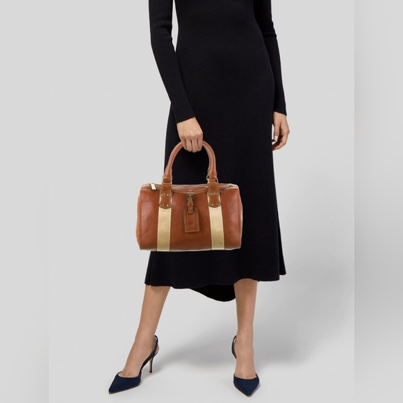 Mulberry | Bags | Mulberry Leather Bowling Shoulder Handbag Purse Bag ...